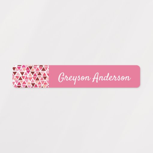 Pink Geometric Confetti Kids Label Skinny | Zazzle