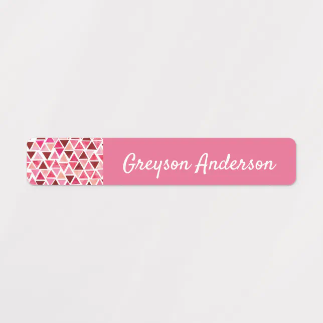 Pink Geometric Confetti Kids Label Skinny | Zazzle