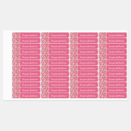 Pink Geometric Confetti Kids Label Skinny | Zazzle
