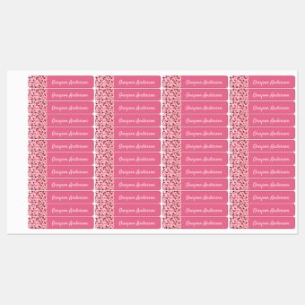 Pink Geometric Confetti Kids Label Skinny | Zazzle