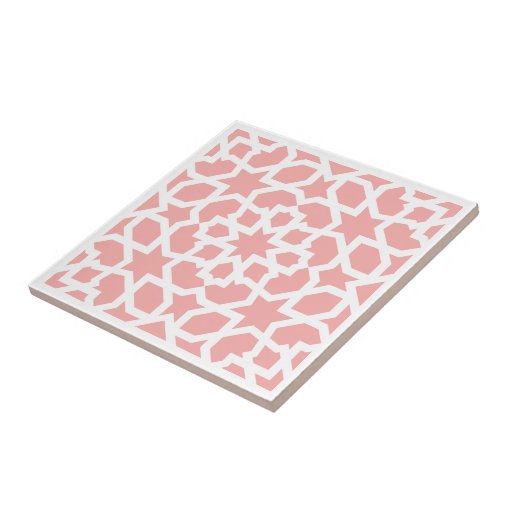 Pink geometric Moroccan tile mosaic in | Zazzle