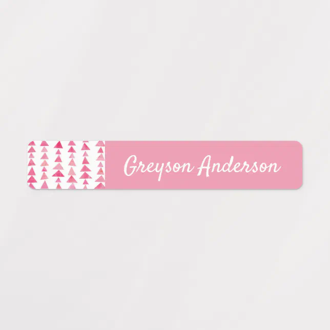 Pink Geometric Triangle Kids Label Skinny | Zazzle