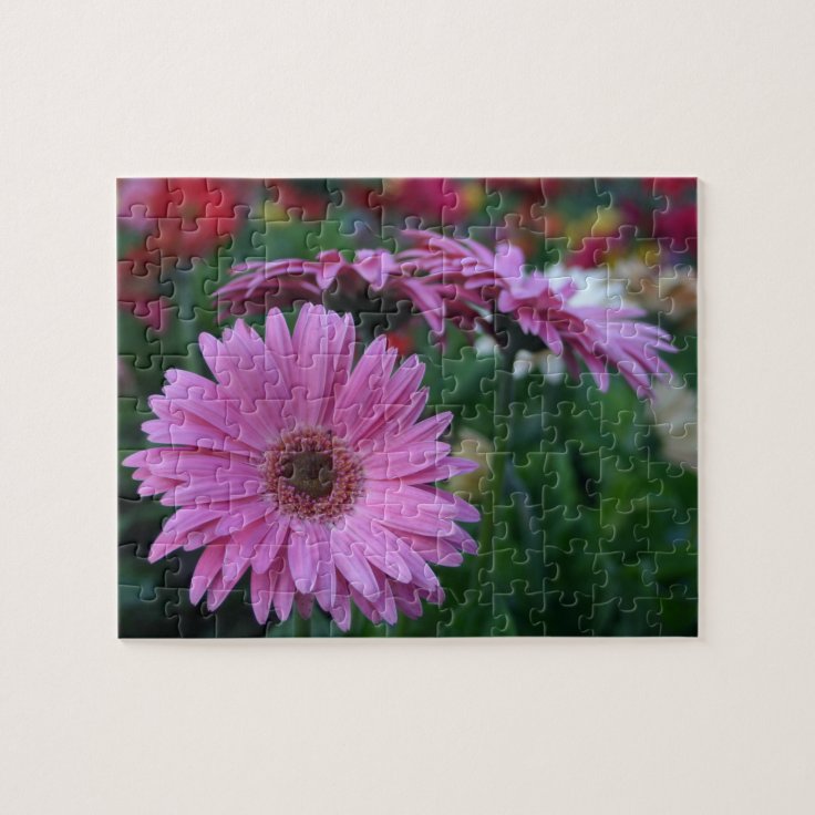 Pink gerber daisy puzzle flower daisies gift ideas | Zazzle