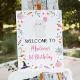 Pink Ghost Halloween Birthday Welcome Foam Board | Zazzle