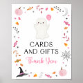 Pink Ghost Halloween Cards & Gifts Party Sign | Zazzle