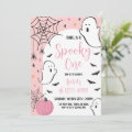 Pink Ghost Spooky One Halloween Birthday Invitation | Zazzle