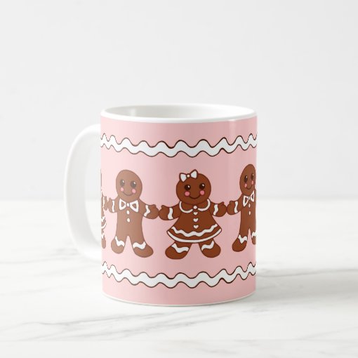 Pink Gingerbread Christmas Coffee Mug | Zazzle