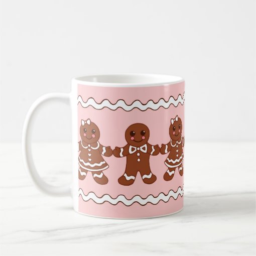 Pink Gingerbread Christmas Coffee Mug | Zazzle