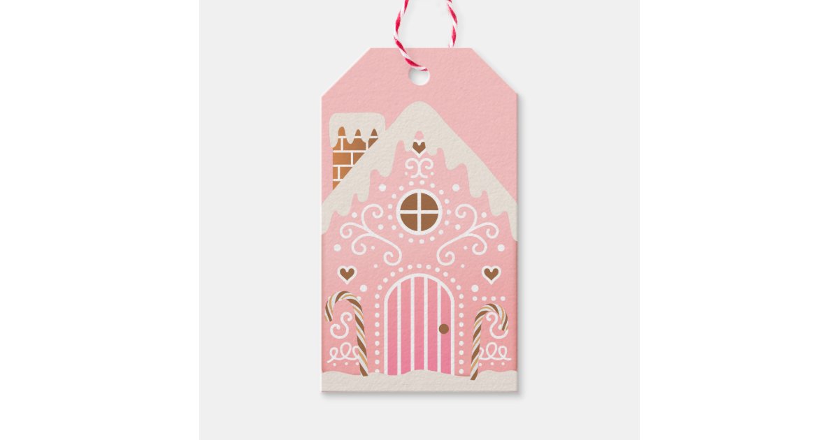 Pink Gingerbread Cookie Gift Tags | Zazzle