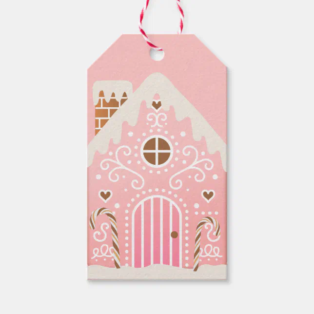 Pink Gingerbread Cookie Gift Tags | Zazzle