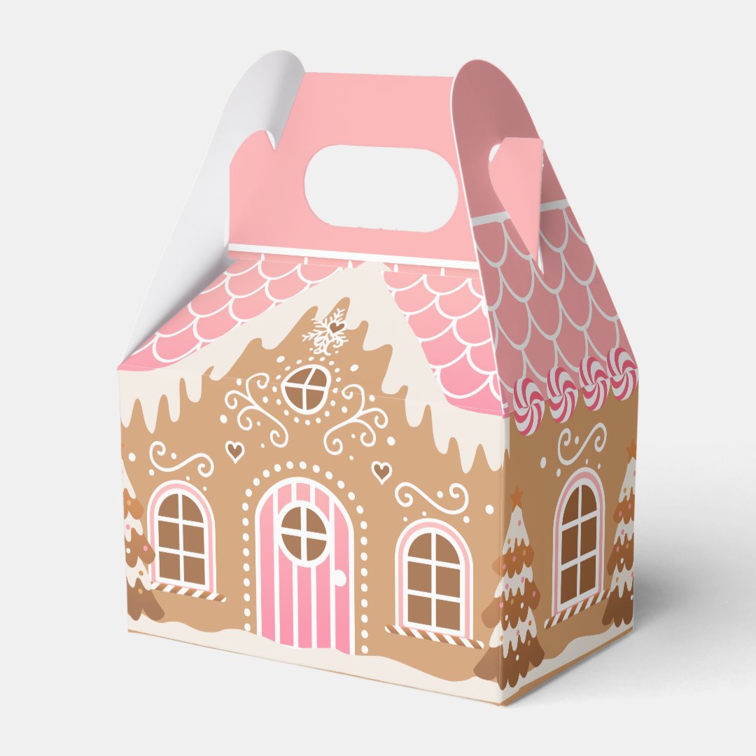 Pink Gingerbread House Favor Box | Zazzle