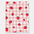 Pink Gingham Berry First Birthday Strawberry Girl Foam Board | Zazzle