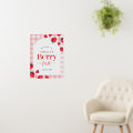 Pink Gingham Berry First Birthday Strawberry Girl Foam Board | Zazzle