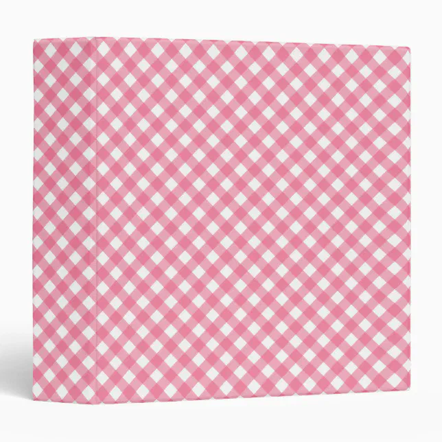 Pink Gingham Binder | Zazzle