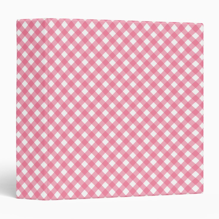 Pink Gingham Binder | Zazzle