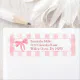 Pink Gingham Bow Return Address Label | Zazzle