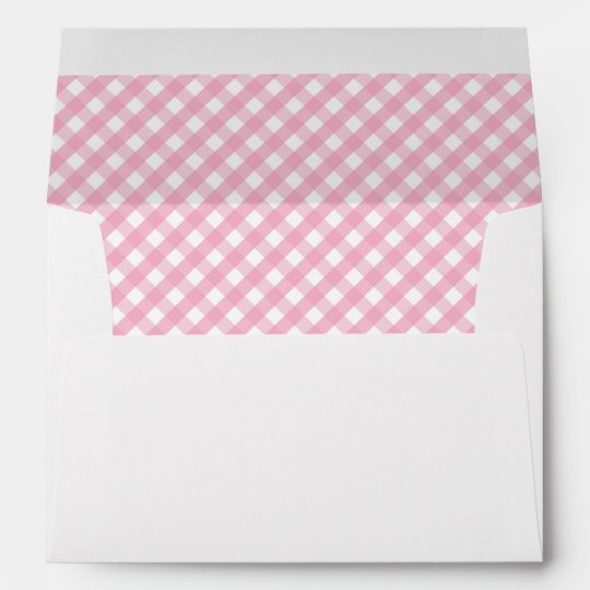 Pink Gingham Check Pattern Envelope | Zazzle.com