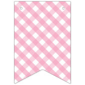 Pink Gingham Check Pattern Happy Birthday Bunting Flags | Zazzle