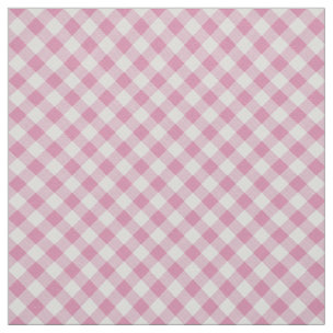 Large Pink Gingham Checks Pattern Geometric Fabric | Zazzle.com