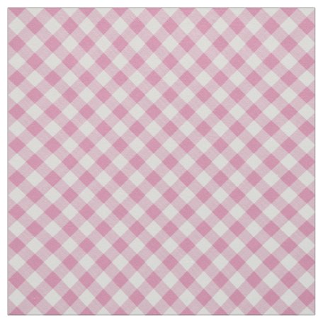Large Pink Gingham Checks Pattern Geometric Fabric | Zazzle.com