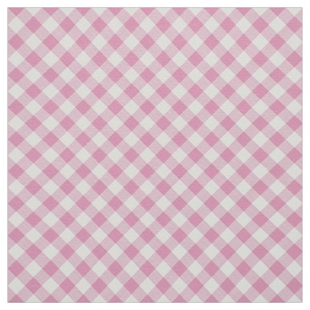 Large Pink Gingham Checks Pattern Geometric Fabric | Zazzle.com
