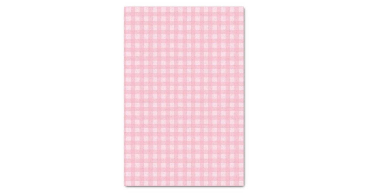 Pink Gingham Checks tissue paper | Zazzle