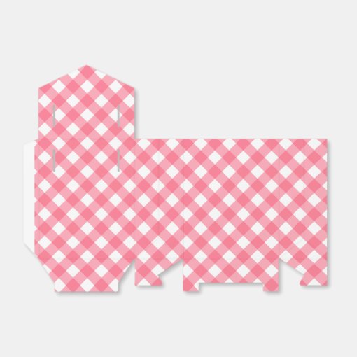 Pink Gingham Favor Box | Zazzle