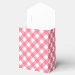 Pink Gingham Favor Box | Zazzle