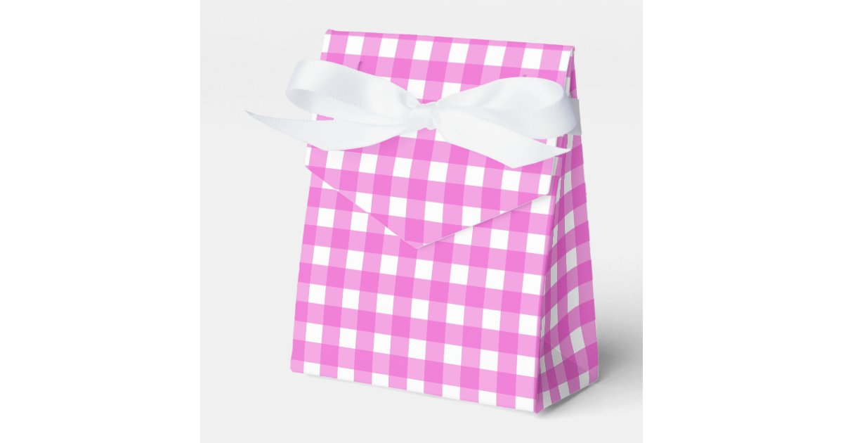 Pink gingham favor boxes | Zazzle