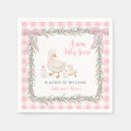 Pink Gingham Garland Silly Goose Baby Shower Napkins | Zazzle