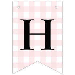 Pink Gingham Happy Birthday Bunting Banner | Zazzle