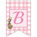 Pink Gingham Happy Birthday Bunting Flags | Zazzle