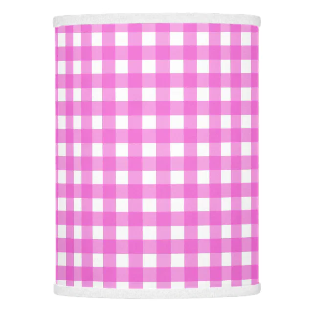 Pink gingham lamp shade | Zazzle
