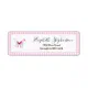 Pink Gingham Little Butterfly Return Address Label | Zazzle