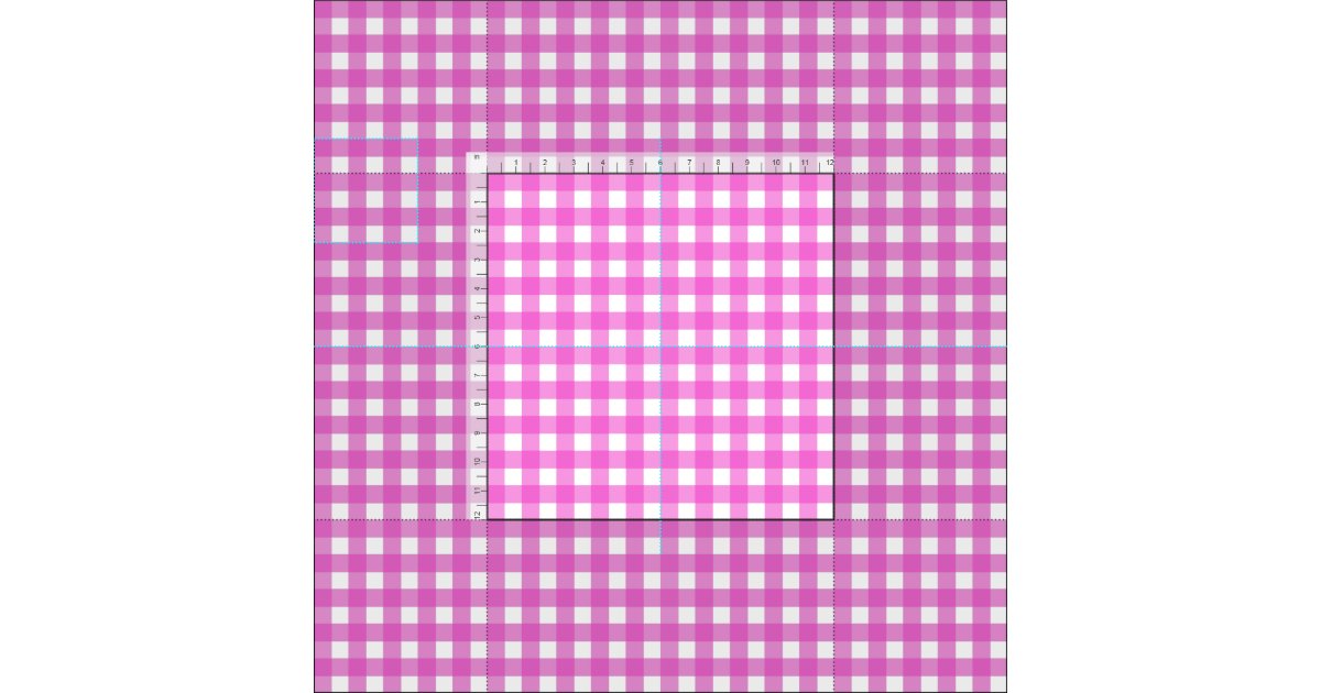 Pink gingham pattern fabric | Zazzle
