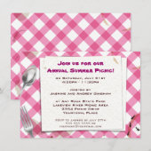 Pink Gingham Picnic BBQ Party Invitation | Zazzle