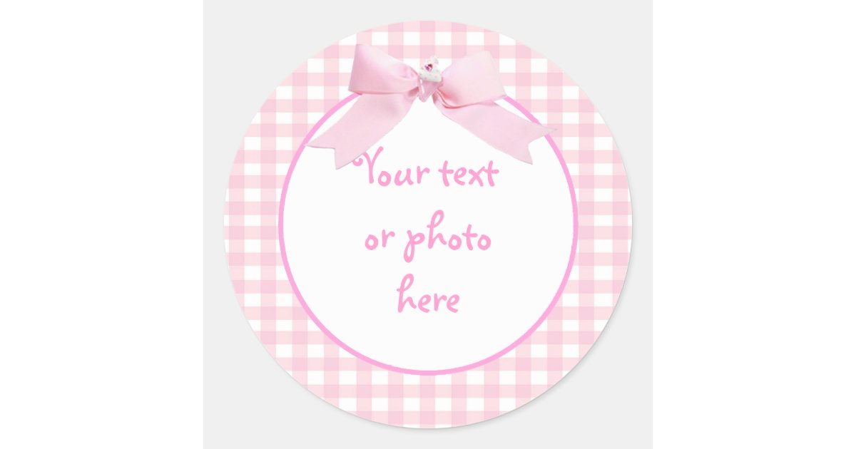 Pink Gingham Sticker | Zazzle