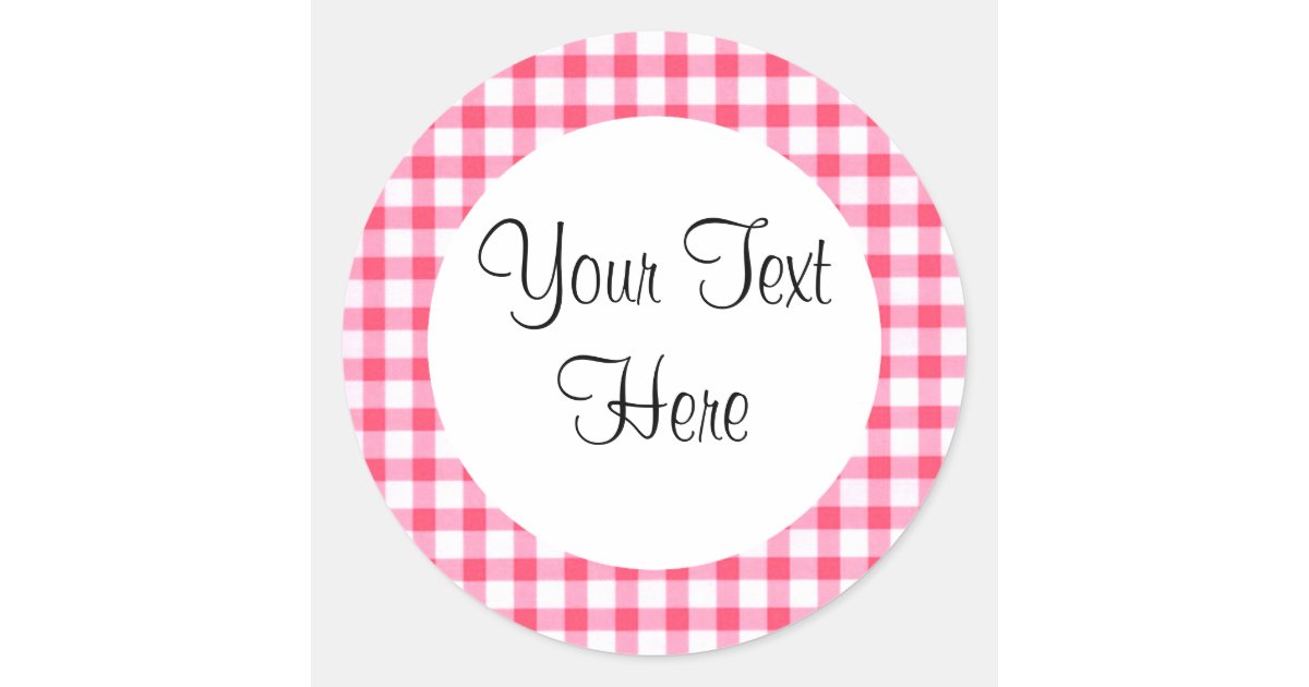 Pink Gingham Sticker | Zazzle