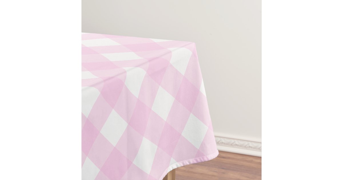 Pink Gingham Tablecloth | Zazzle