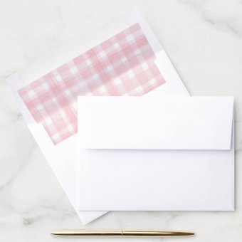 Pink Gingham Watercolor Envelope Liner | Zazzle