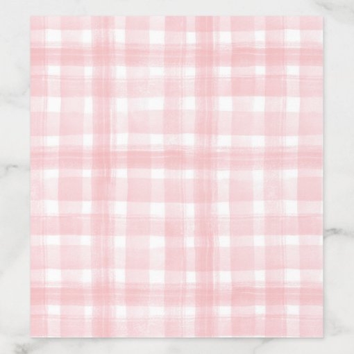 Pink Gingham Watercolor Envelope Liner | Zazzle