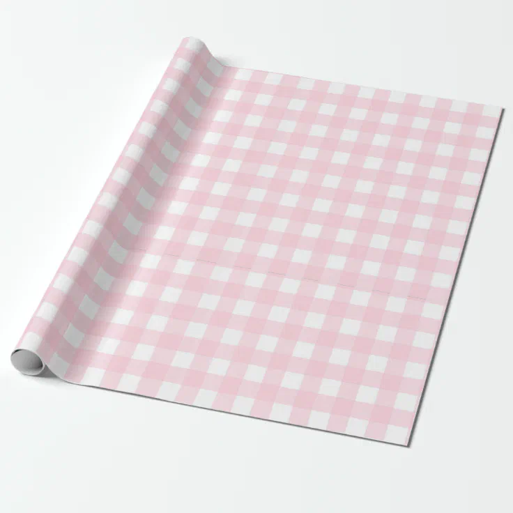 Pink Gingham Wrapping Paper | Zazzle
