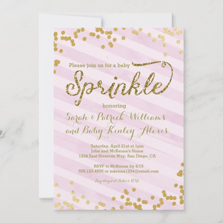 Pink Girl Baby Sprinkle Shower Invitation | Zazzle