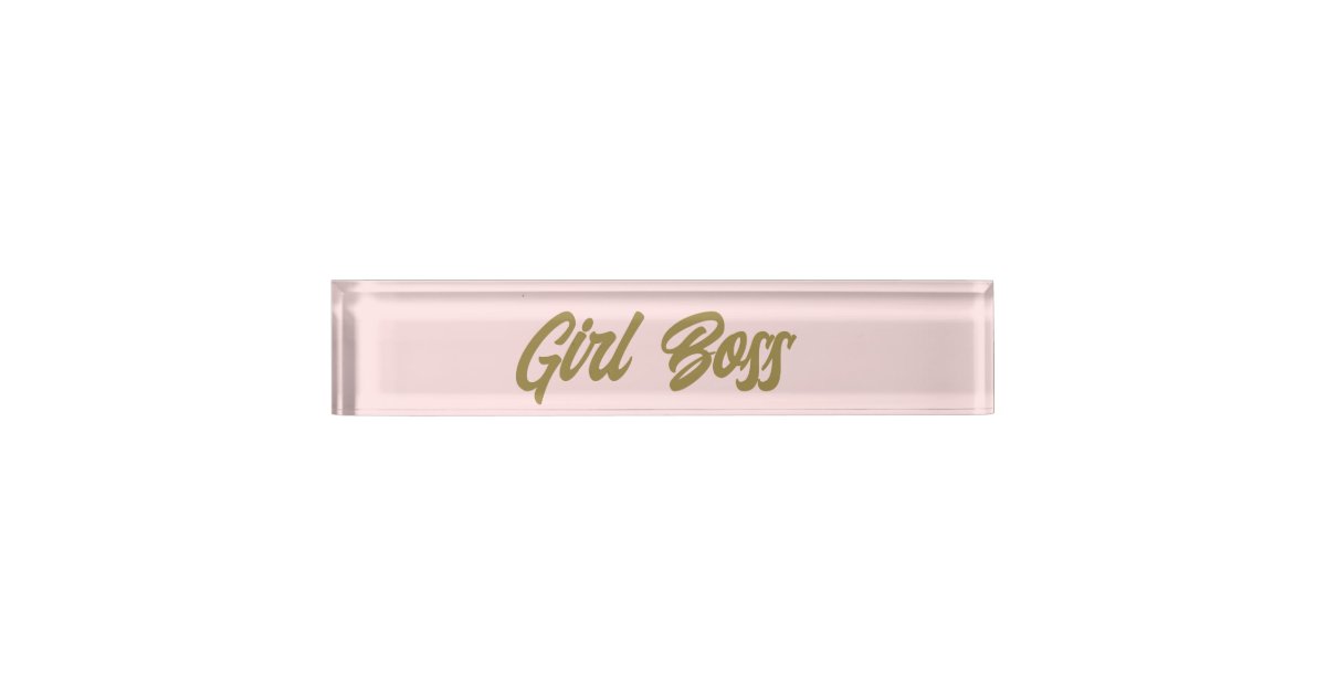 Pink Girl Boss Desk Name Plate | Zazzle