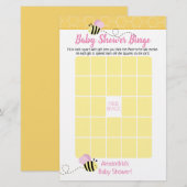 Pink Girl Bumble Bee Baby Shower Bingo Game | Zazzle
