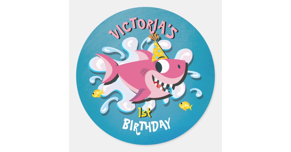 Pink Girl Shark Baby stickers | Zazzle