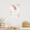 Pink Girl Teddy Bear Baby Shower Welcome Poster | Zazzle