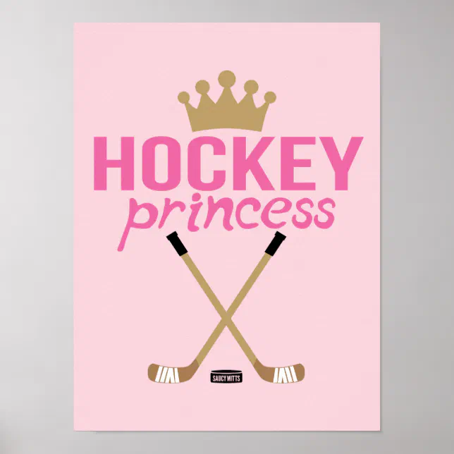 Pink Girls Hockey Princess Hockey Sticks Poster | Zazzle
