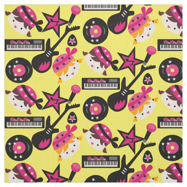 Rock & Roll Fabric | Zazzle