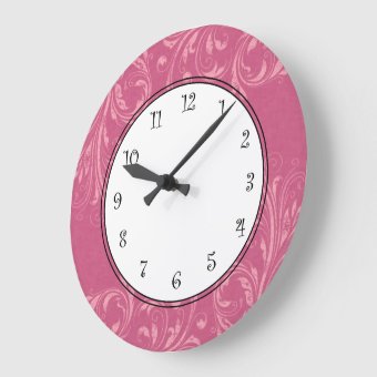 Pink Girls Wall Clocks | Zazzle